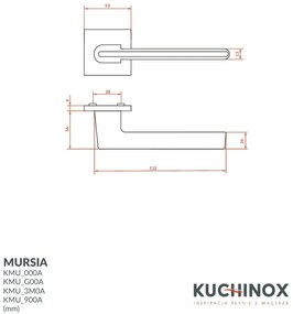 Kuchinox Mursia, klika na dveře, chromová, LAV-KMU_000A