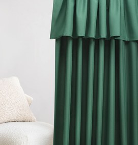 Room99 Hotový závěs na pásce Mia s volánem Jednobarevný Barva: Zelená, Velikost: 140 x 260 cm