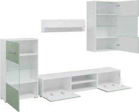 5dílná TV stolky s LED osvětlením olivově zelená kompozit 3324232