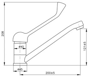 RAV Slezák SA605.0 - Umyvadlová baterie s lékařskou pákou SAZAVA lesklý chrom