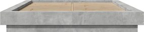 Rám postele s LED osvětlením betonově šedý 135x190 cm kompozit 3281136