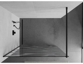 Mexen Kioto sprchová zástěna 80x200 cm 8 mm, černé, bílé provedení, 800-080-101-70-97