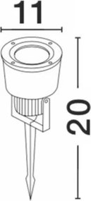 NV 767801 Venkovní svítidlo s bodcem INSIDE tmavě šedý hliník a sklo GU10 1x7W 220-240V IP54 bez žárovky - NOVA LUCE