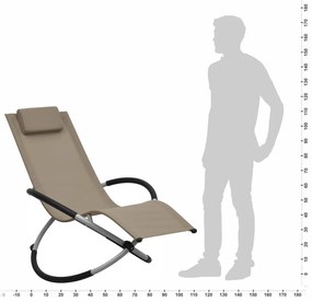 vidaXL Marketos Dětské zahradní lehátko ocel taupe