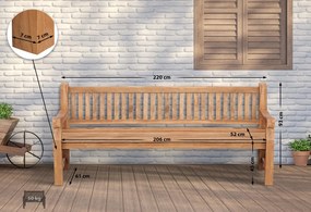 Teaková lavice Jackson V2 220 cm