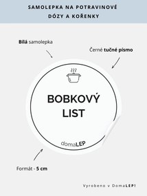 Samolepka na kořenky BOBKOVÝ LIST bílá 5 cm tučné písmo