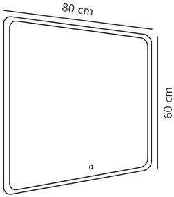 Nordlux 2310271000 Dovina, zrcadlo s osvětlením, 20W LED 4000K, s vypínačem, 60x80cm, IP44