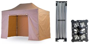 Nůžkový párty stan 3x4,5 m TENTino SMALL HEXAGON Barva opláštění: 10B - SVĚTLE HNĚDÁ