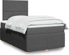 Box spring postel s matrací tmavě šedá 120x200 cm textil 3292017