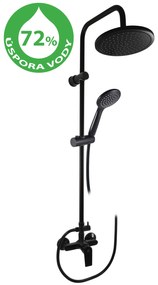 Slezák Rav Vltava sprchová baterie nástěnná 150 mm s hlavovou a ruční sprchou spořící černá matná VTE482.5/7CMAT