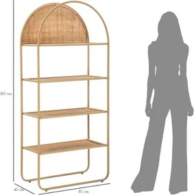 Designová knihovna Gennipha 80 cm hnědá