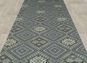 Breno Koupelnová pěnová předložka SOFTY-TEX 79827.8 aztécký vzor, šíře 65 cm, Šedá/Vícebarevné