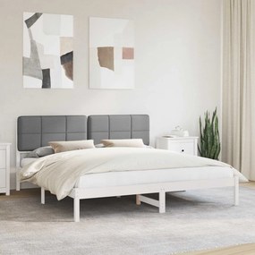 Rám postele s čalouněným čelem s čelo Světle šedá 200 x 200 cm 3405567