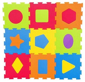 SP84002 Pěnová puzzle podložka - Geometrické útvary 9ks