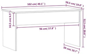 Konferenční stolek hnědý dub 102x50,5x52,5 cm kompozitní dřevo - Default Title