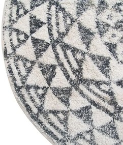 HK living Bavlněná koupelnová předložka/kobereček Round Black, černá barva, textil