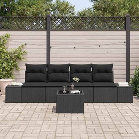 Set pohovek 5 ks Černá polyratan 3346933