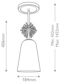 Quoizel STARING-MP-DG-OPAL-Lustr STARING 1xE27/40W/230V pr. 18,4 cm zlatá/bílá