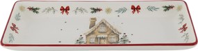 Vánoční keramický podnos Chalet de Noël – 28*12*3,5 cm