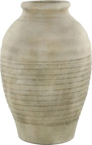 Béžová antik dekorační terakotová váza Lourdes - Ø 29*44 cm