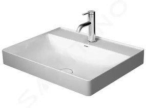 DURAVIT - DuraSquare Umyvadlová mísa 600x470 mm, bez přepadu, s otvorem pro baterii, DuraCeram, bílá (2354600041)