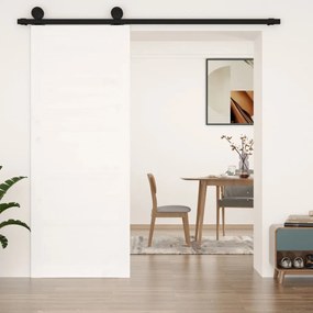 Posuvné dveře bílé 80 x 1,8 x 204,5 cm masivní borové dřevo - Default Title