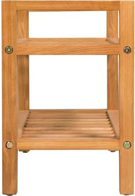 Botník s 2 policemi 50 x 27 x 40 cm masivní dubové dřevo 244208