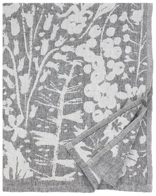 Lněný ručník Villiyrtit, len-černý, Rozměry  95x180 cm