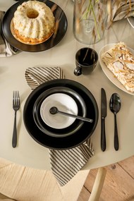 vtwonen Matt Black hluboký talíř Ø 25,5 cm, černý matný (Porcelánový polívkový talíř v černé matné barvě)