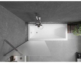 Mexen Next, vanová zástěna 1-křídlová 70 x 150 cm, fixní křídlo, 6 mm námraza sklo, chromový profil, 895-070-000-00-30-01