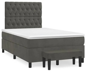 Box spring postel s matrací tmavě šedý 120x190 cm samet