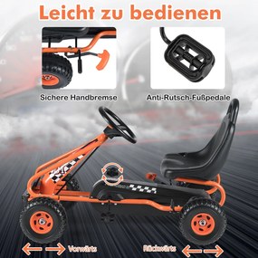 Costway Motokára s nastavitelným sedadlem a ruční brzdou, šlapací