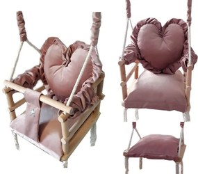 Lovegifts  Plyšová houpačka 3v1 srdce růžová 34x34x34cm od 9 měsíců do 30kg