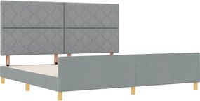 Rám postele s čelo Světle šedá 200 x 200 cm textil 3344830