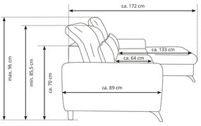 Rohová sedačka rozkládací Alta pravý roh ÚP zelená