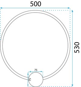 Toolight Toolight, LED nástěnné svítidlo 50cm, 4000K, 23W, APP1389-CW BLACK, černá matná, OSW-00915