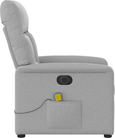 Elektrické masážní polohovací křeslo obláčkově šedé textil 3303031