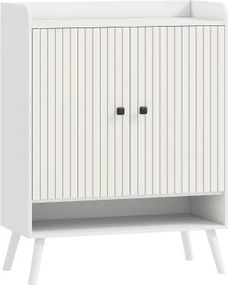 HOMCOM botník do předsíně s nastavitelnými policemi, otevřenou přihrádkou pro 15 párů bot 75x35x97 cm, bílá