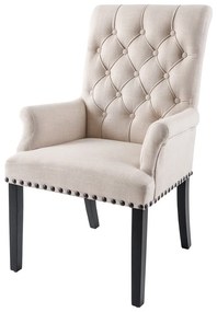 Designová židle s područkami Queen II béžová
