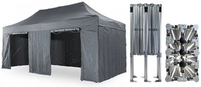 Nůžkový párty stan 4x6 m /6 noh TENTino BIG HEXAGON Barva opláštění: 17A - ANTRACIT