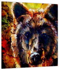 Obraz - Medvěd, malba (30x30 cm)