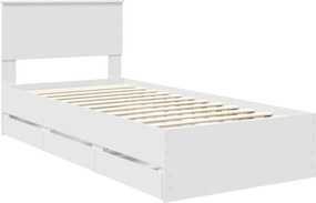 Rám postele se zásuvkou Bílá 90 x 200 cm Inženýrské dřevo 3410742