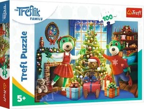 Trefl - Puzzle - Treflíci v zimě / 100 dílků / 41 x 27.8 cm / věk 5+