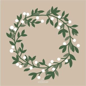 Papírové ubrousky Snowberry Wreath - 20 ks Ib Laursen