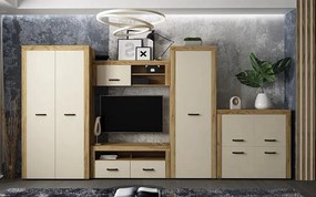 Casarredo - Komfort nábytek Komoda DENVER 4S dub kraft zlatý/vanilka