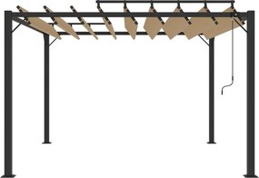 vidaXL Altán s lamelovou střechou 3 x 3 m tkanina a hliník [313925] Barva: antracitová