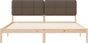 Rám postele s čalouněným čelem s čelo Taupe 200 x 200 cm 3405570