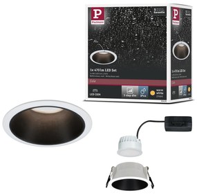 Paulmann 93401 LED Cole, bodovka v bílo-černé úpravě, 1x6,5W LED 2700K tříkrokové stmívání, prům. 8,8cm, IP44