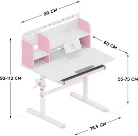 Dětský rostoucí psací stůl Mark Adler Study 5.0 Pink