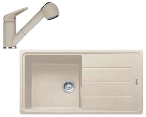 Franke - Kuchyňský set G138, fragranitový dřez BFG 611 a baterie FC 9547.424, sahara 114.0510.596